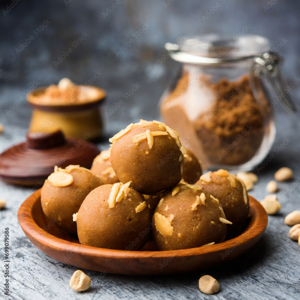 churma ladoo / atta laddoo / wheat flour laddu made using ghee and ...