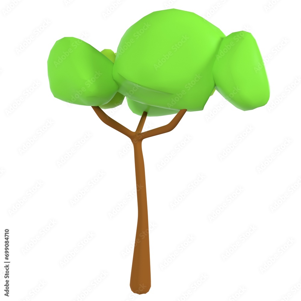 Cartoon Tree isolated on white background Stock Illustration | Adobe Stock