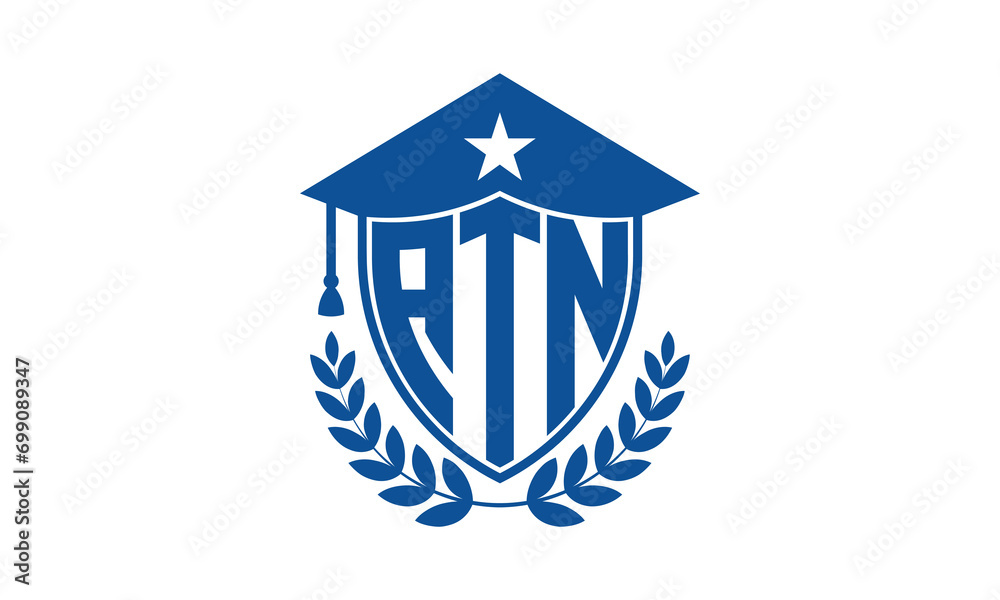 ATN three letter iconic academic logo design vector template. monogram ...