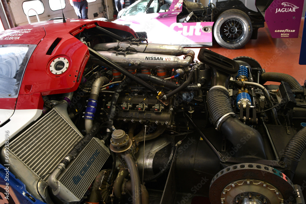 Scarperia, 2 April 2023: Engine detail of Nissan NPT 90 year 1991 in ...