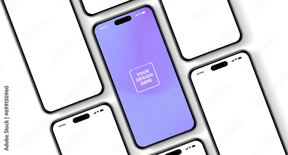 3D realistic high quality smartphone mockup with isolated background ...