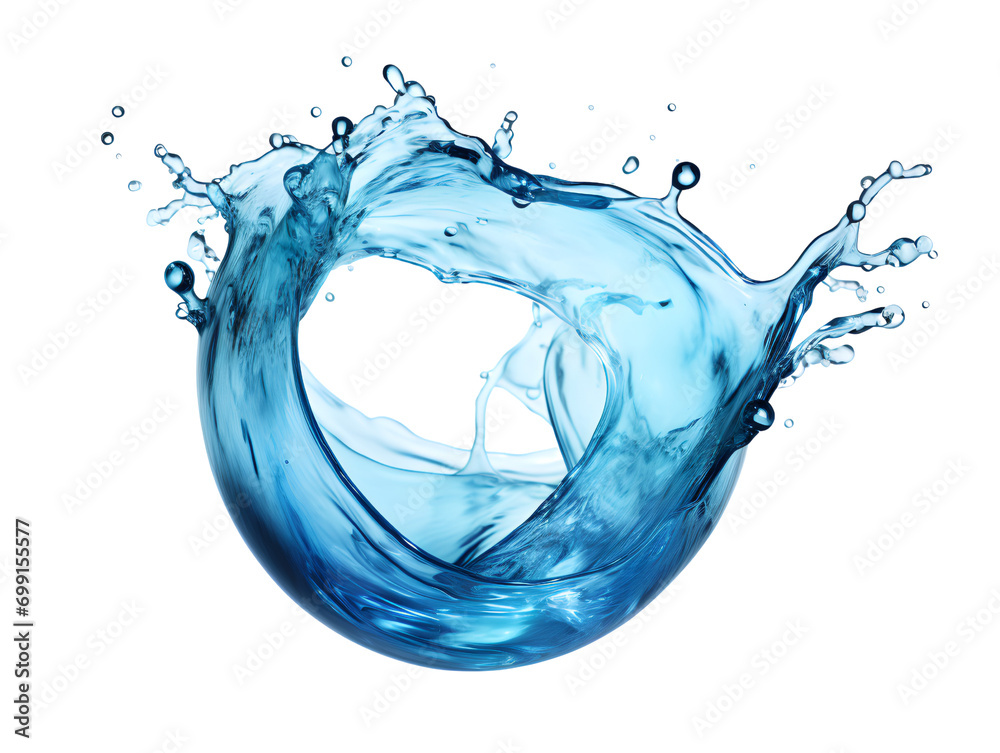 Water liquid splash in a shape of a sphere, isolated on a transparent ...