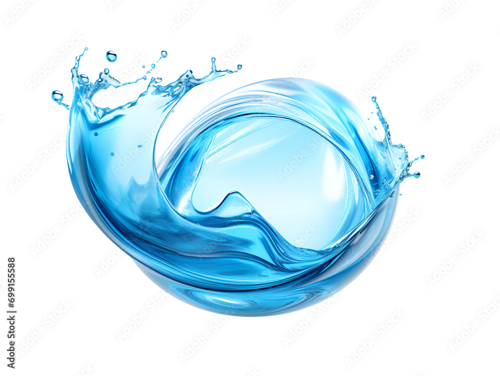 Water liquid splash in a shape of a sphere, isolated on a transparent ...