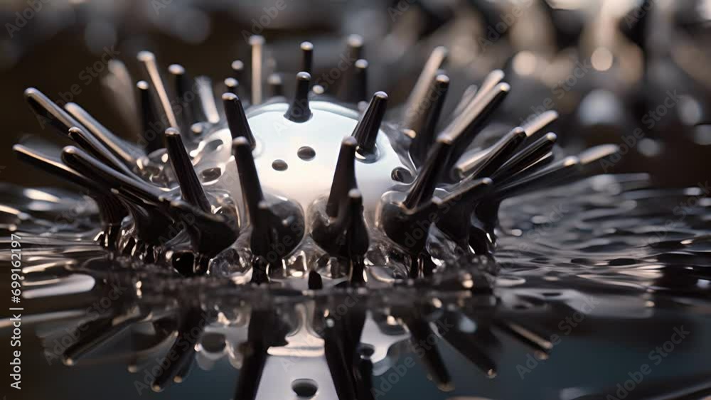Vidéo Stock A detailed view of a ferrofluid experiment in progress ...