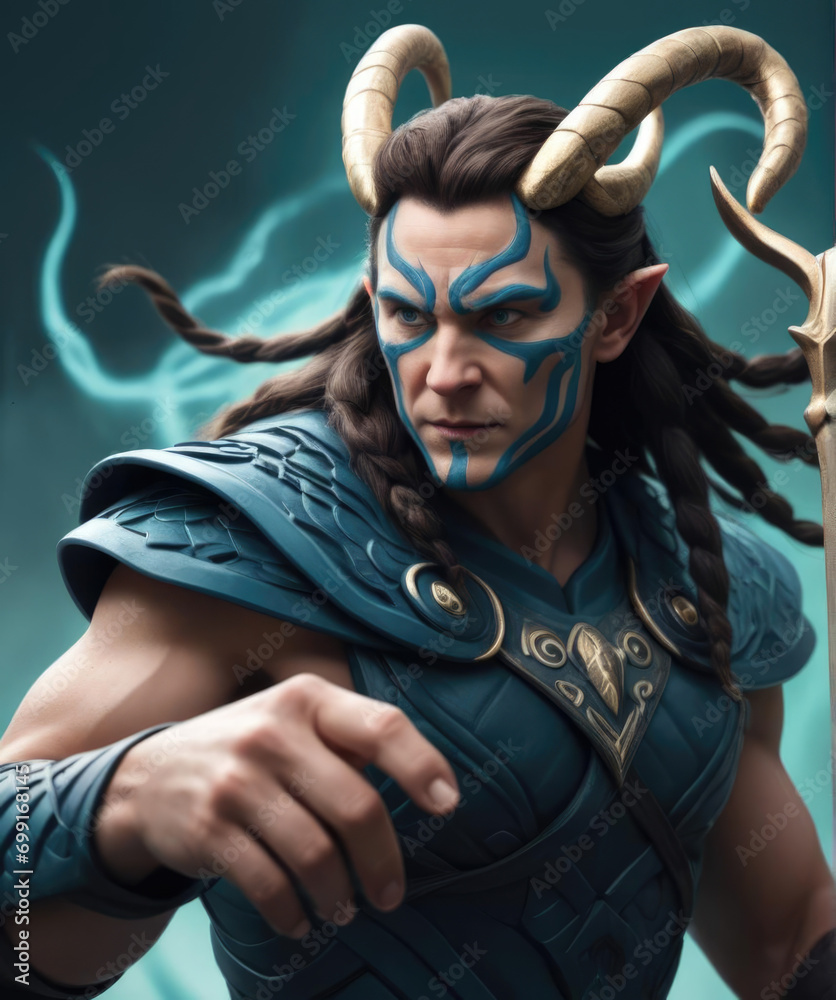 Nordic God Sigyn - A Vibrant 3D Render of Sigyn Collecting Venom to ...