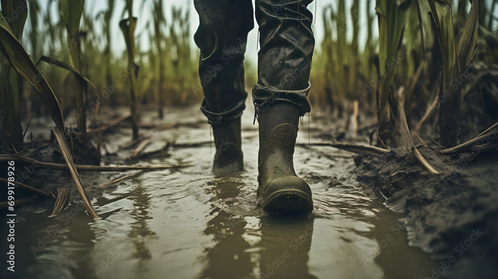 Low angle photography of a farmer man wearing olive green boots ...