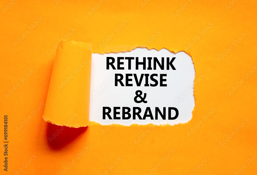 Rethink revise rebrand symbol. Concept word Rethink Revise and Rebrand ...