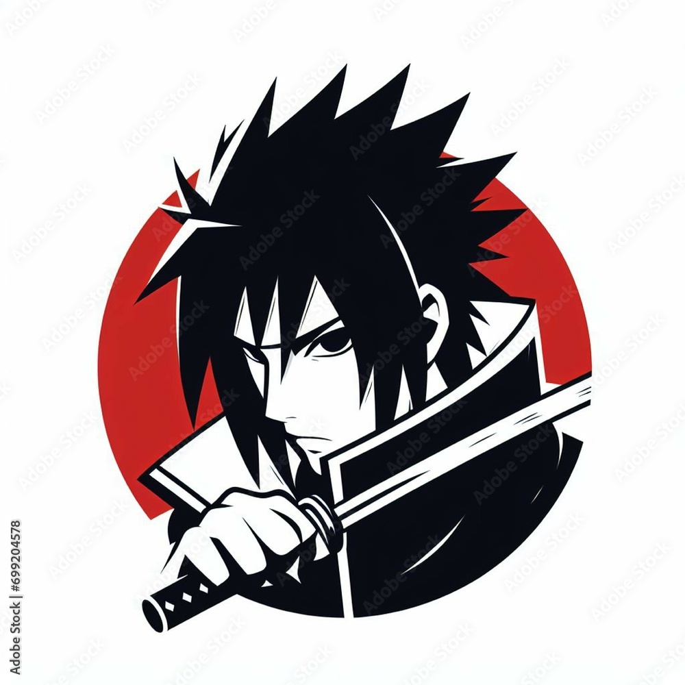 Sasuke vector logo white background Stock Illustration | Adobe Stock