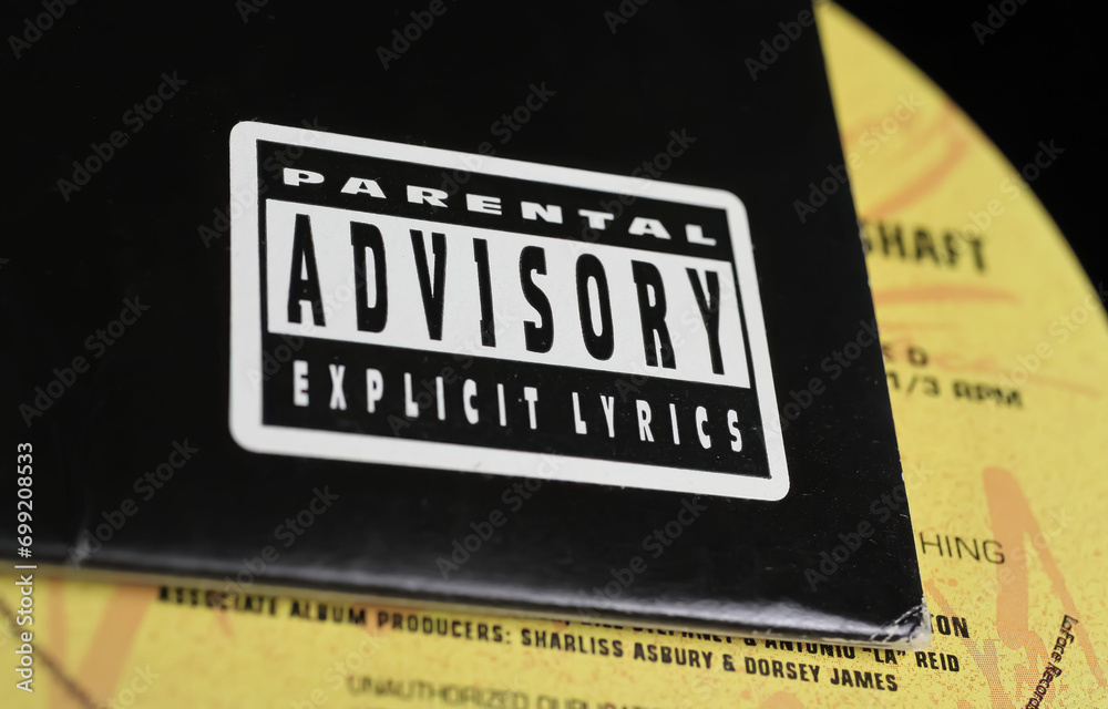 Viersen, Germany - May 9. 2023: Closeup of warning label Parental ...