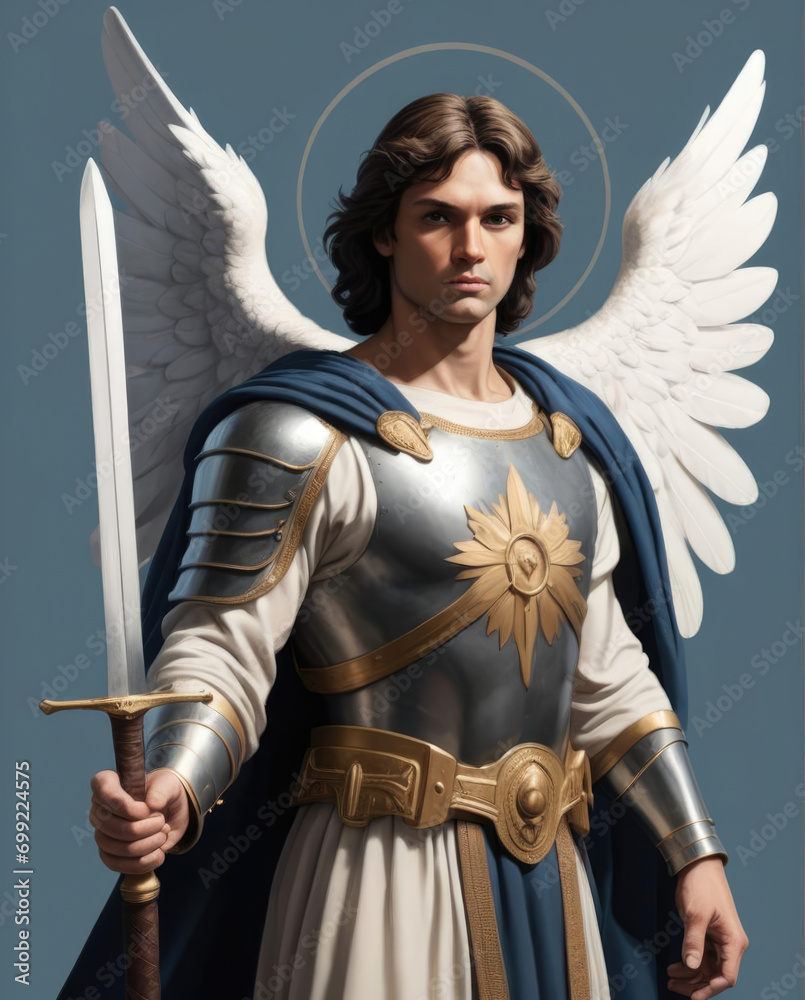 Archangel Michael - Realistic flat illustration of the biblical figure ...