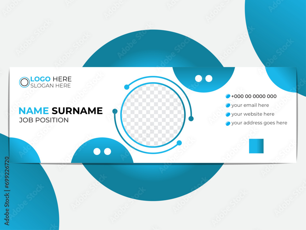 Modern and unique corporate email signature card design template with ...