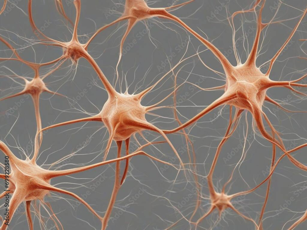 Nerve tissues and cancer cells. Body . Neural network. Cancerous gland ...