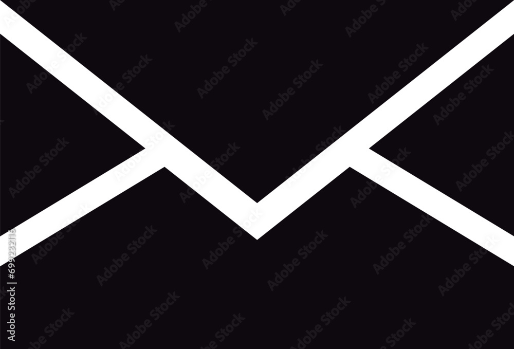 Black email icon. Black icon and white background Stock Vector | Adobe ...