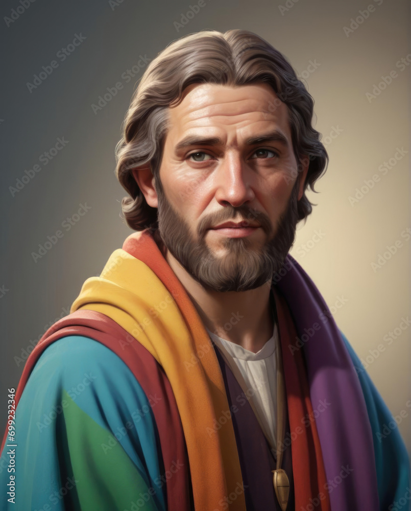 Stylized Portrait of Joseph - A realistic flat illustration of Joseph ...