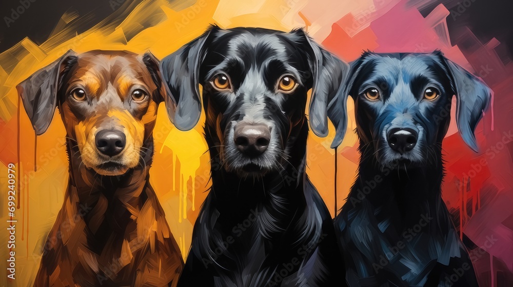 Surreal Oil Paintings with Impressionistic Abstractions. Unique Dogs ...