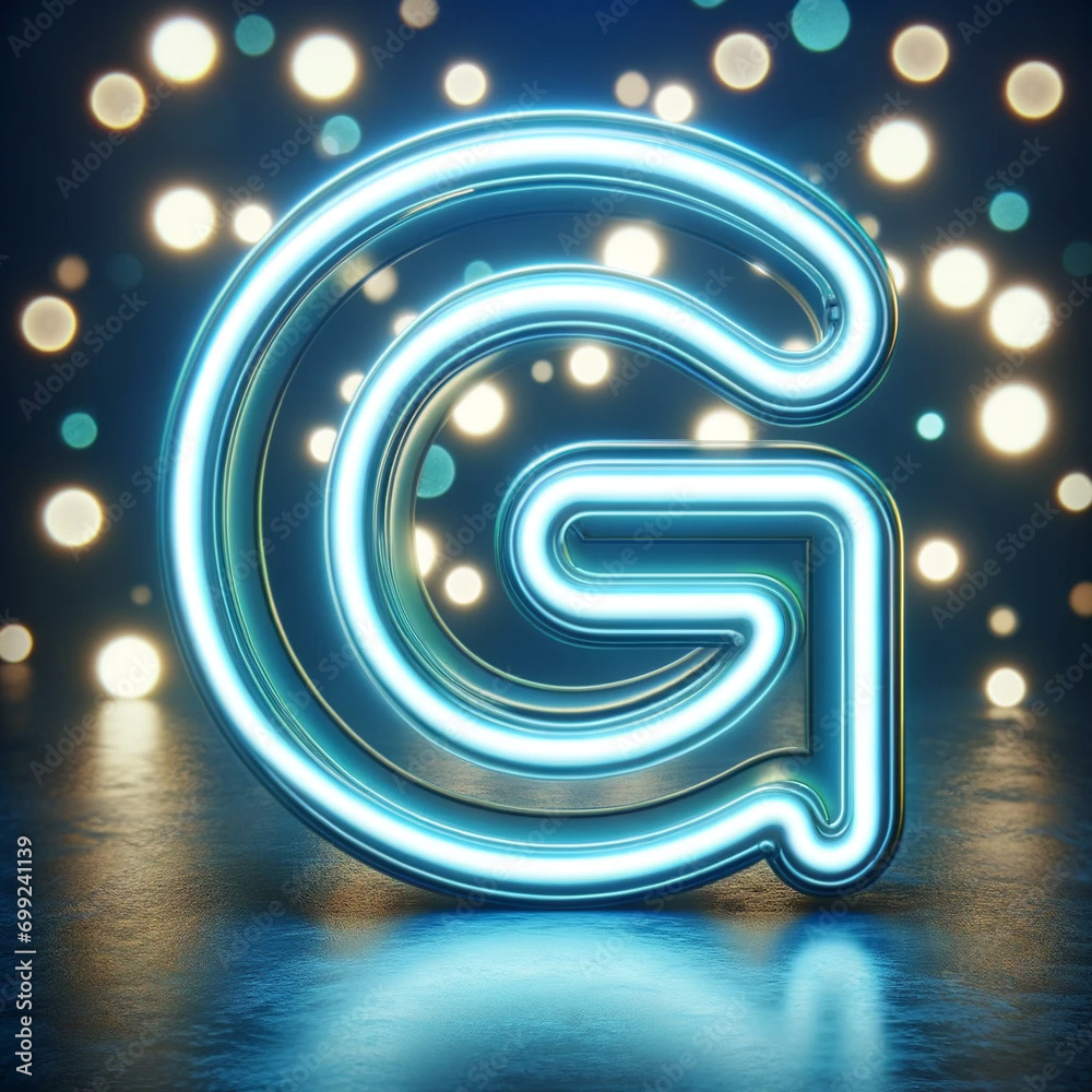 Shimmering Neon Letter G, neon, letter G, glowing, light, alphabet ...