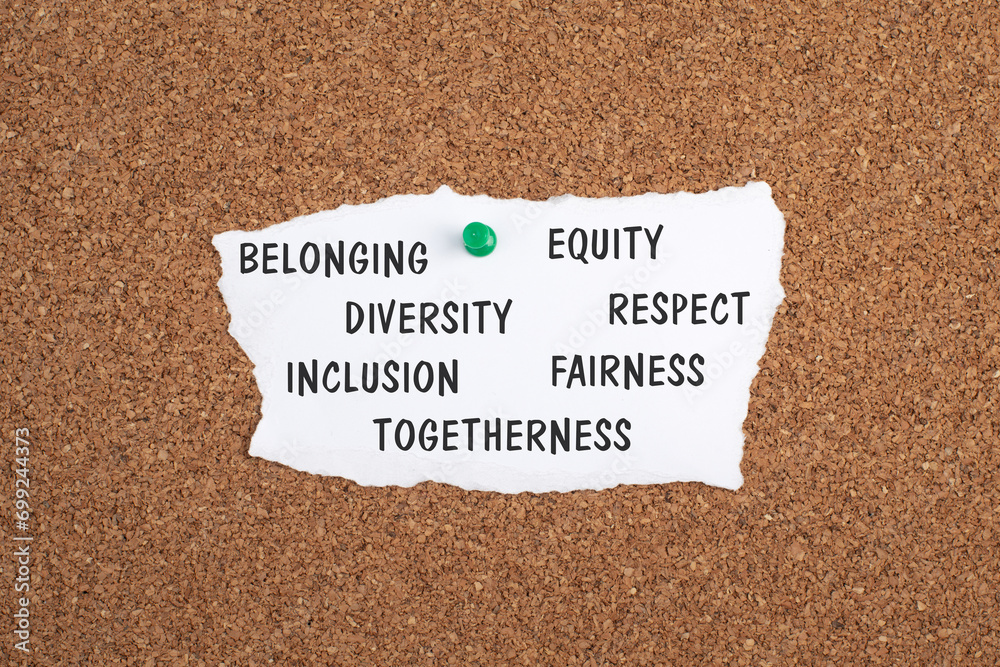 Diversity, equity and inclusion, human rights, fairness and respect, no ...