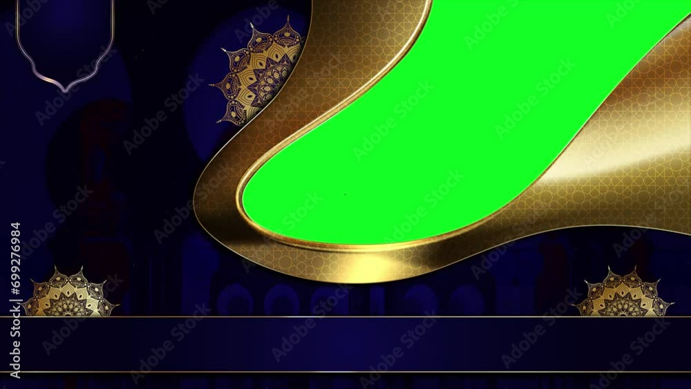 luxury blue islamic background , islamic design template video gold ...