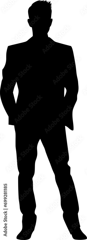Handsome man silhouette vector on white background. AI generated ...
