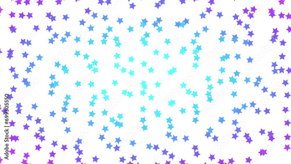 2D animation of random moving and rotating radial colorize star shapes ...