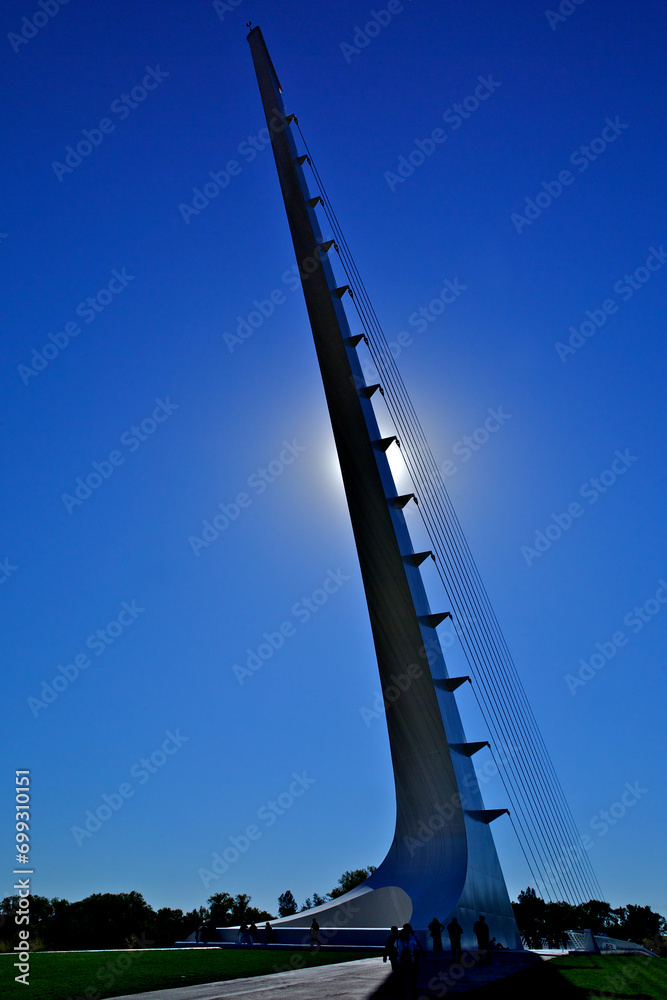 Silhouette of Foot Pylon. Sundial Bridge, designed by Santiago ...