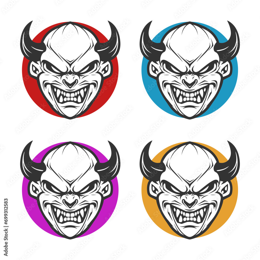 Demon Illustration Clip Art Design Shape. Devil Silhouette Icon Vector ...