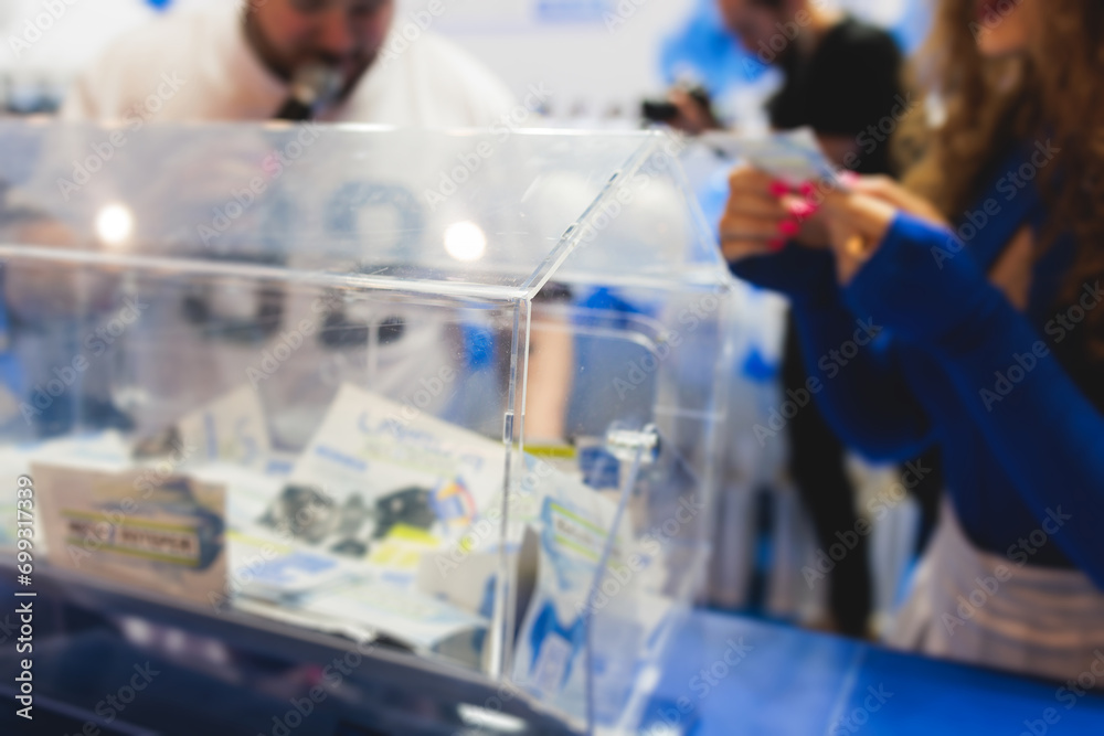 Process of prize drawings, extracting a winning numbers of lottery ...