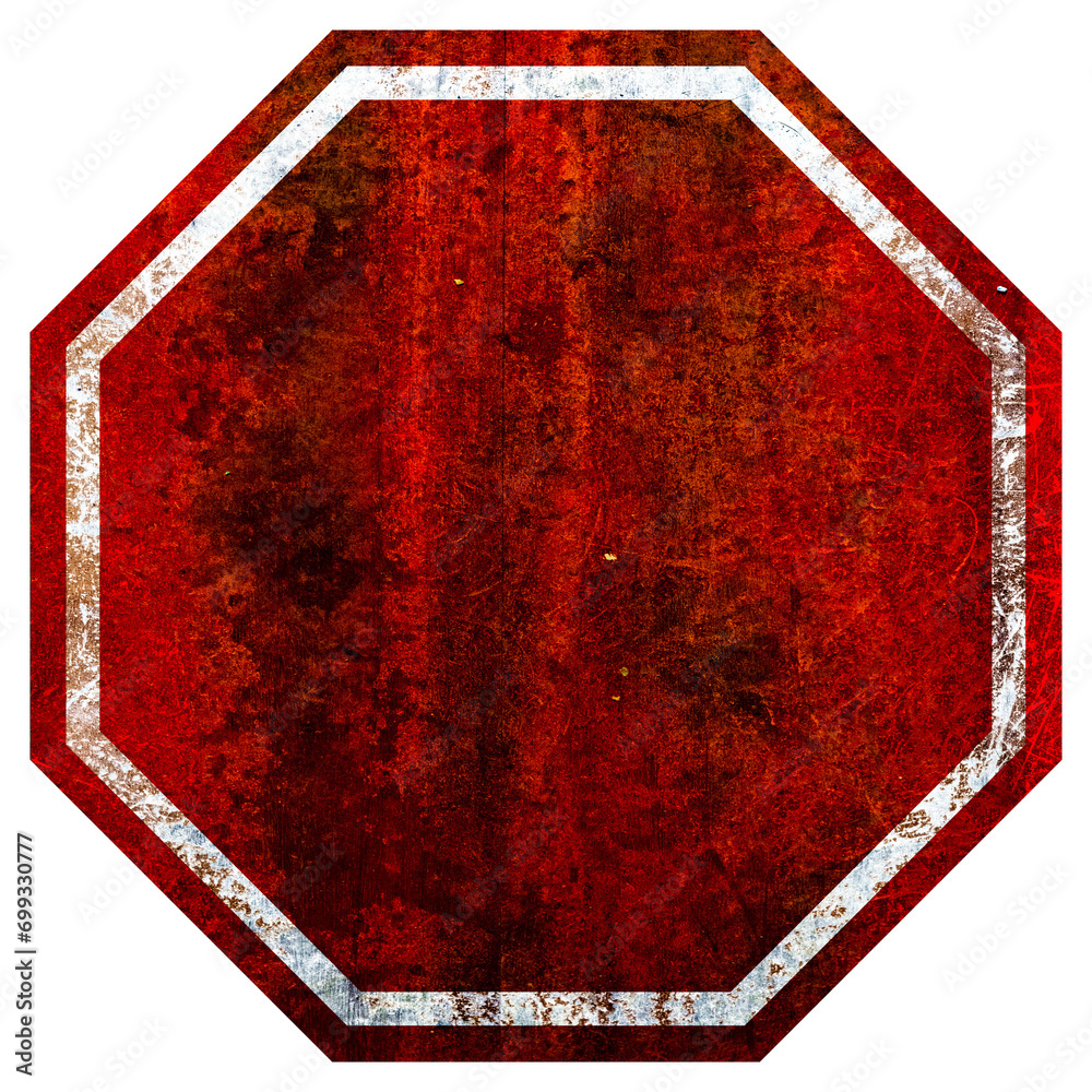 Old rusty road sign stop isolated on white background. VINTAGE Stop ...