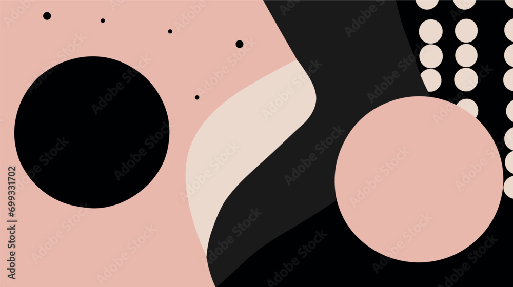 Abstract Minimalist Boho Background Pattern of Groovy Dots and Shapes ...