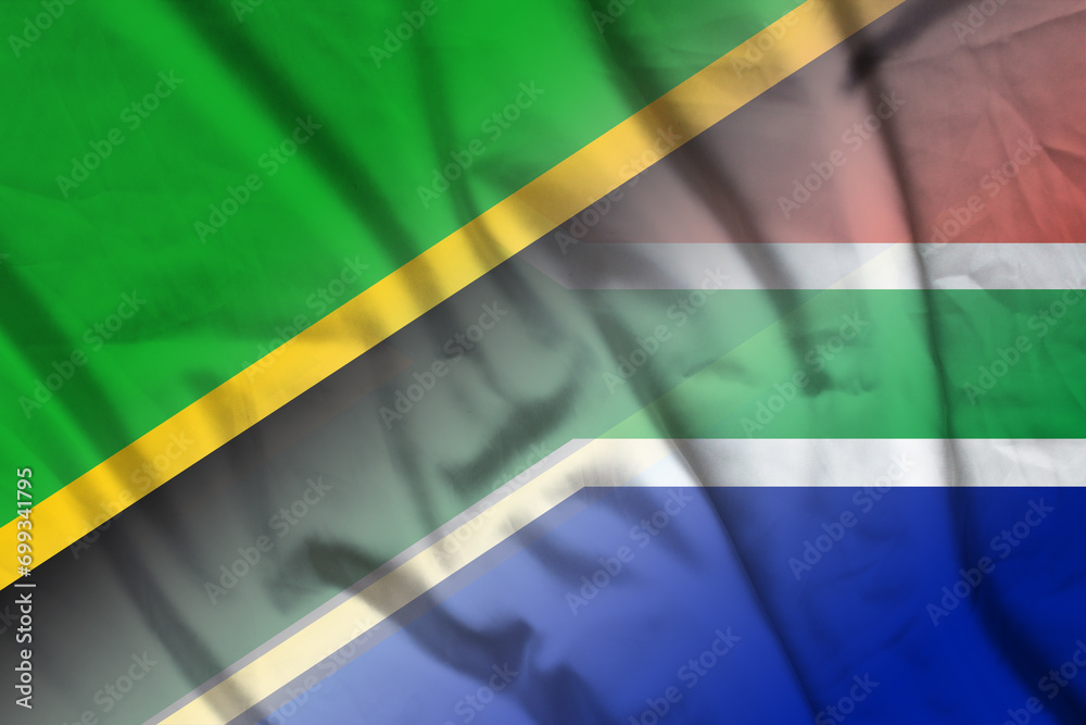 Tanzania and South Africa official flag international negotiation ZAF ...