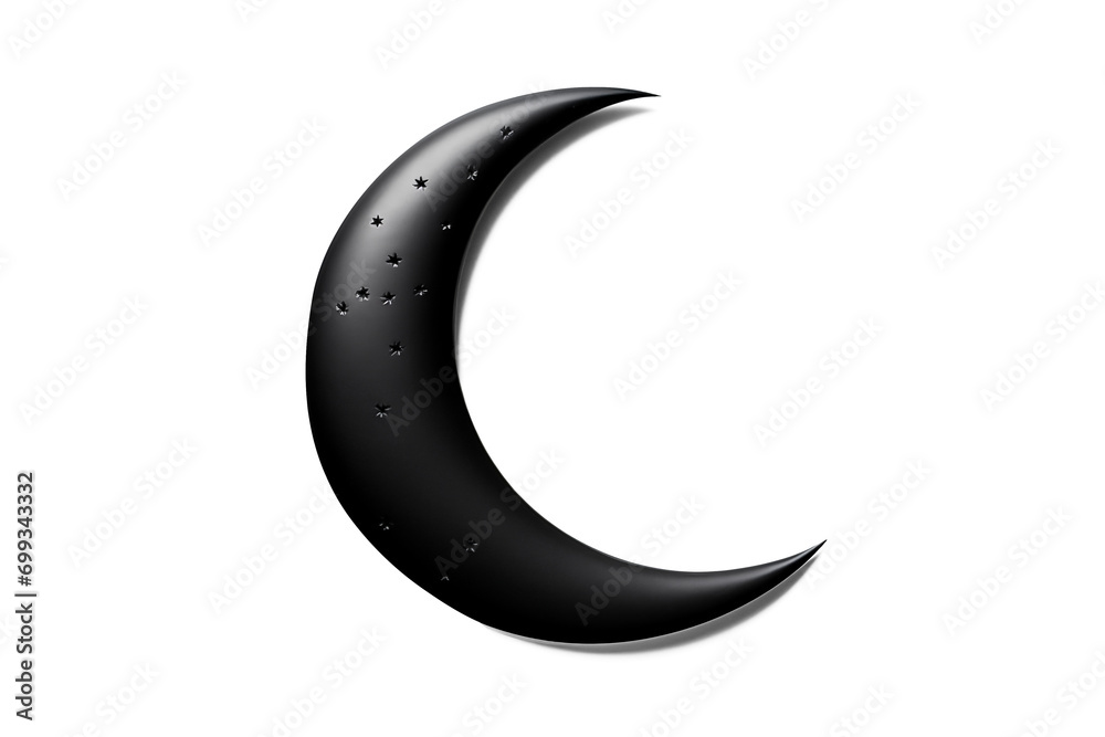 Stylized Crescent Moon with Star Patterns | Isolated on Transparent ...