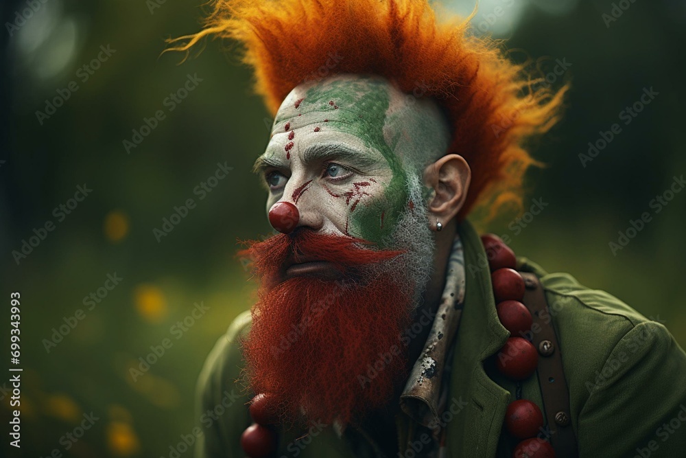 Fictional character with green beard, earth and grass coat, red ...