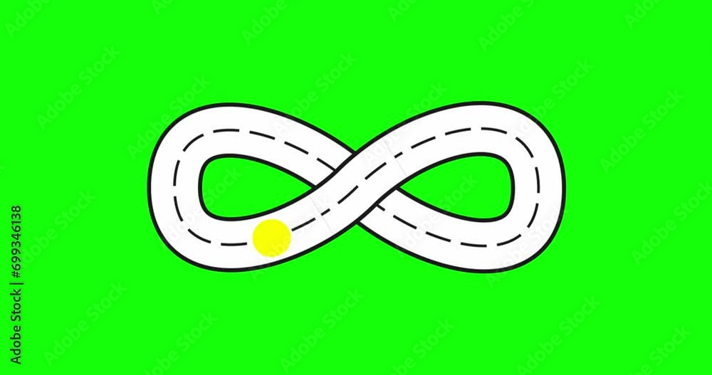 Infinity sign seamless loop 2D animation. Infinity symbol loading ...