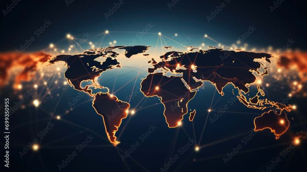 Logistics international delivery concept, World map with logistic ...