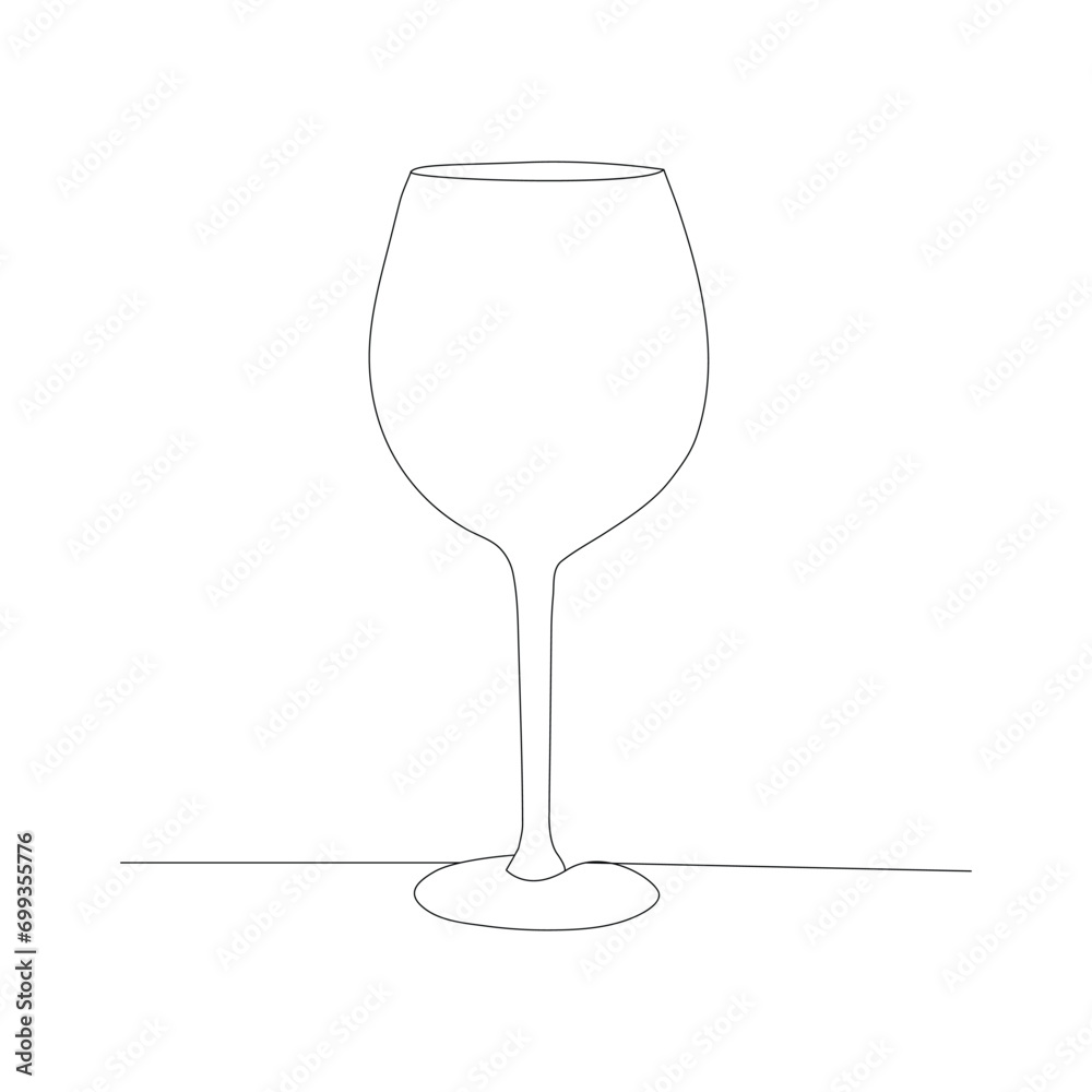 glass one line art, continuous drawing. Vector illustration isolated on ...