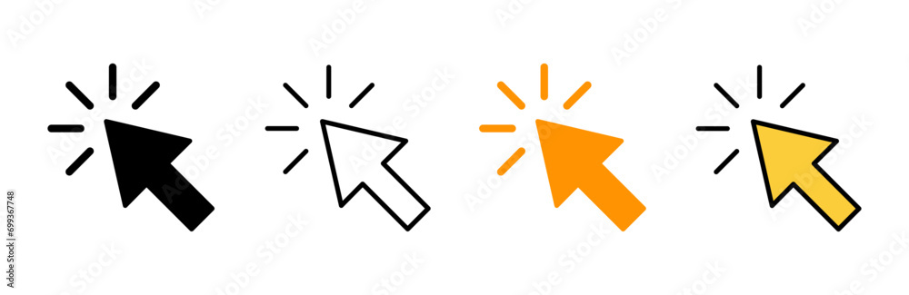 Click icon set vector. pointer arrow sign and symbol. cursor icon Stock ...