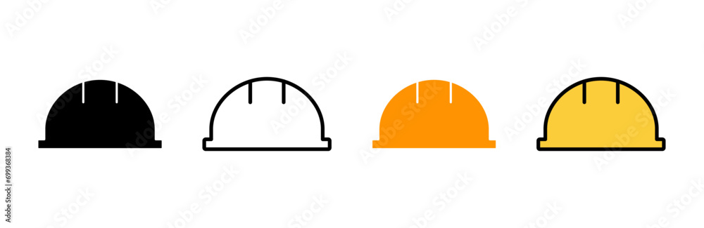 Helmet icon set vector. Motorcycle helmet sign and symbol. Construction ...