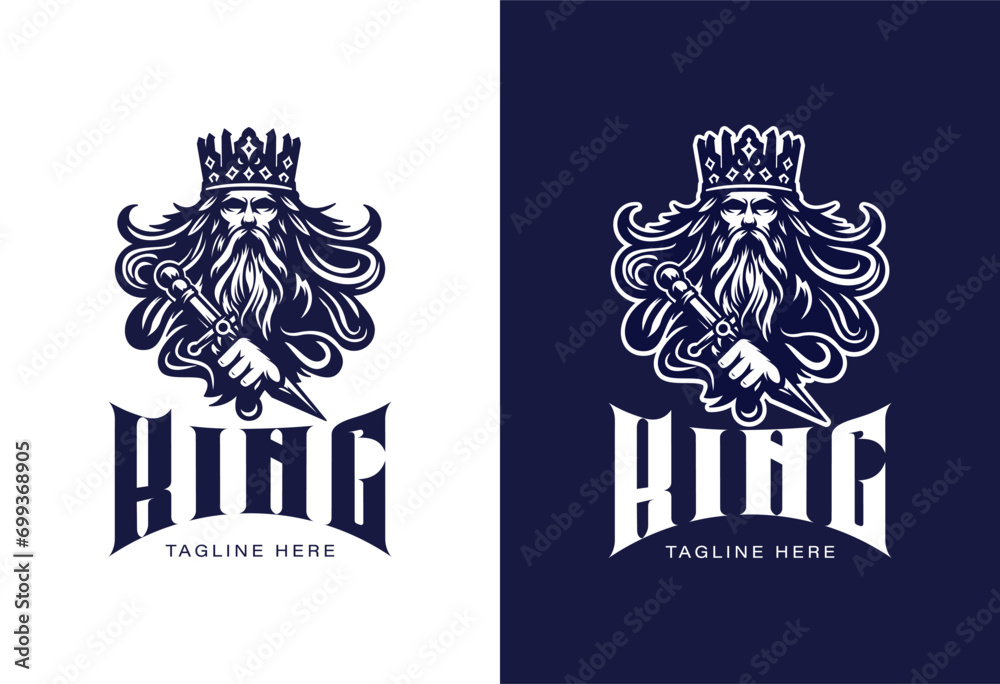 royal king logo. lord logo illustration design. symbol of monarchy ...