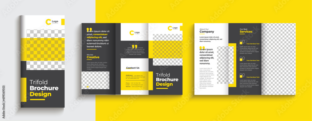 Tri-fold brochure template design, corporate tri fold brochure template ...