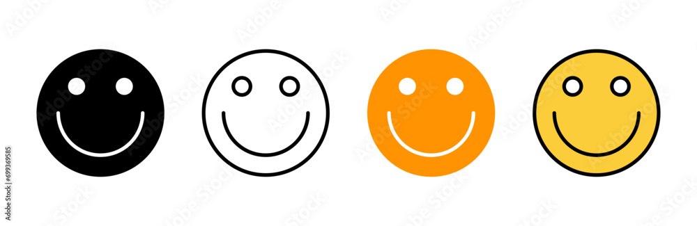 smile icon set vector. smile emoticon icon. feedback sign and symbol ...