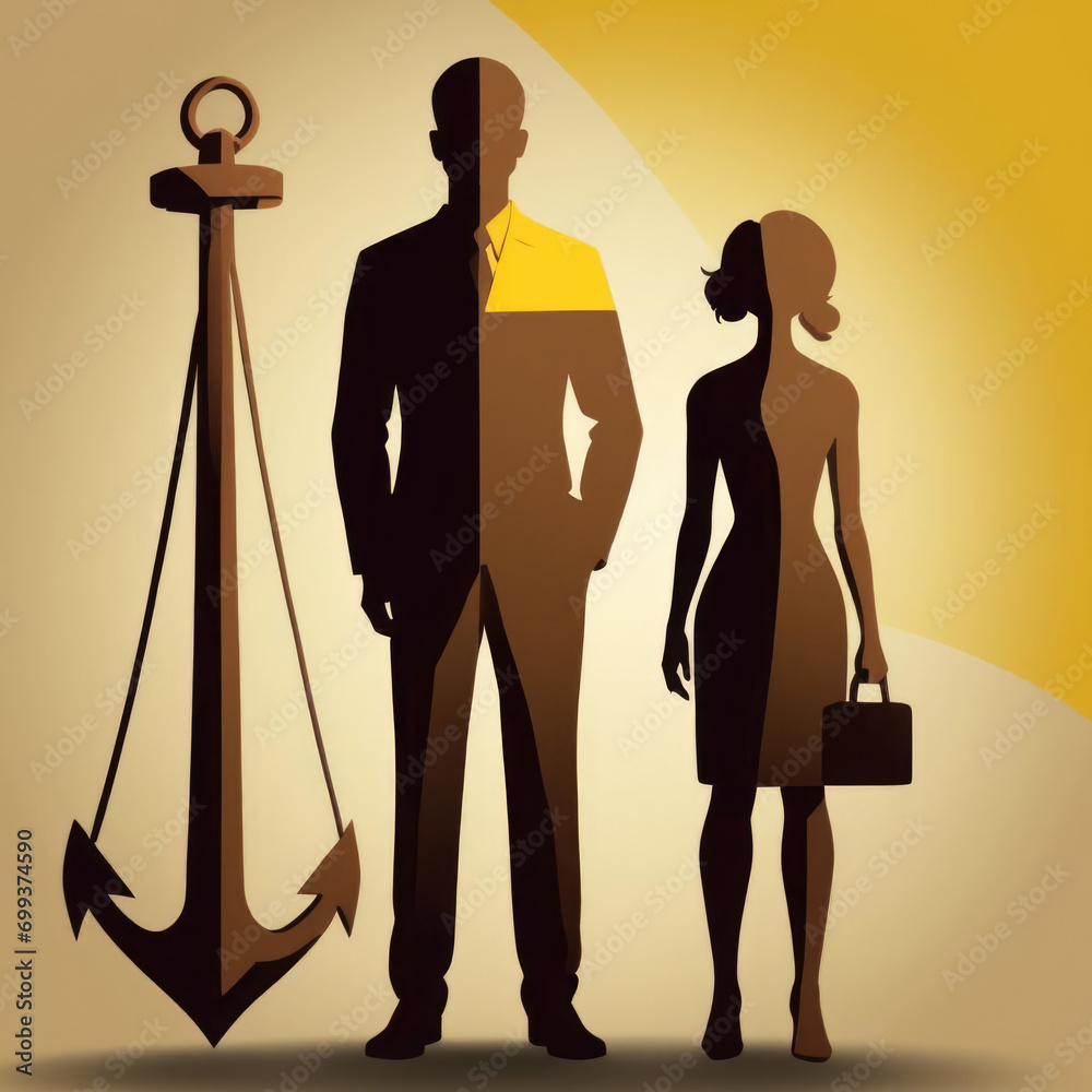 Inequality Symbol - An expressionist silhouette rendering of a larger ...