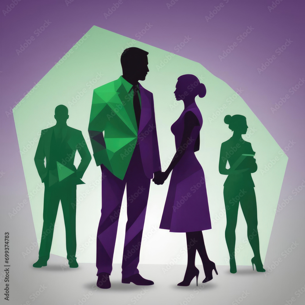 Symbolic Representation - Silhouette of a man and woman with size ...