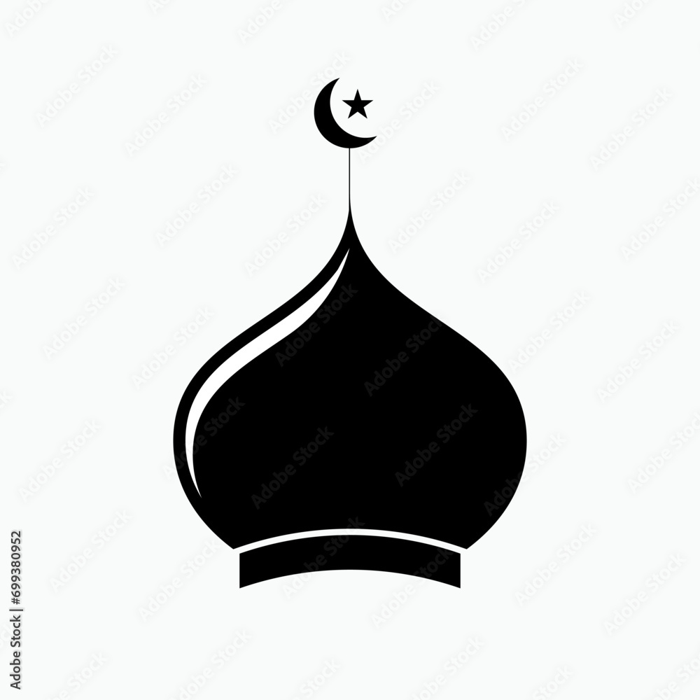 Mosque Icon. Muslim Worship Place. Masjid, Prayer Room Symbol for Info ...