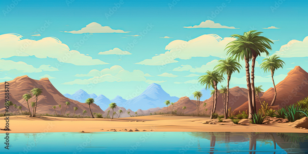 Video game style desert background vintage graphics, retro, 8-bit style ...