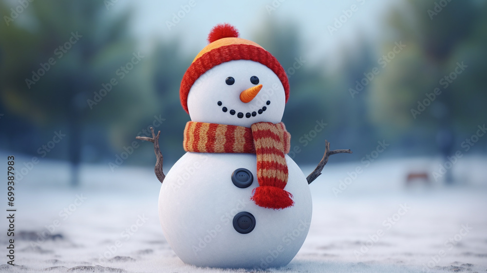 snowman on the snow HD 8K wallpaper Stock Photographic Image Stock ...
