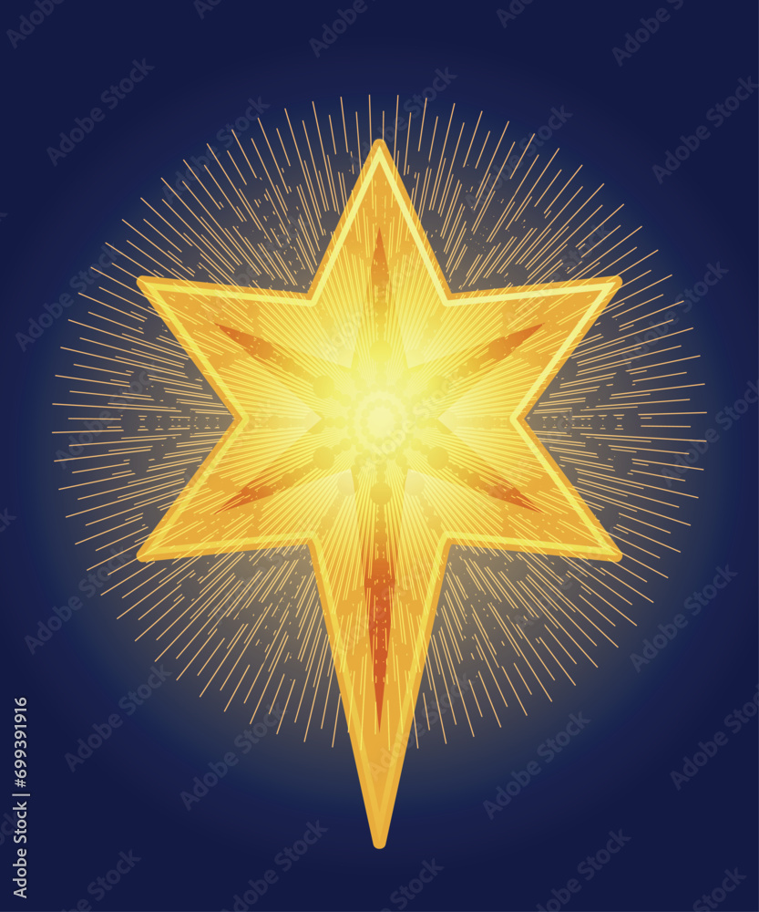 Vector golden six-pointed star Vector symbol of the Nativity of Christ ...