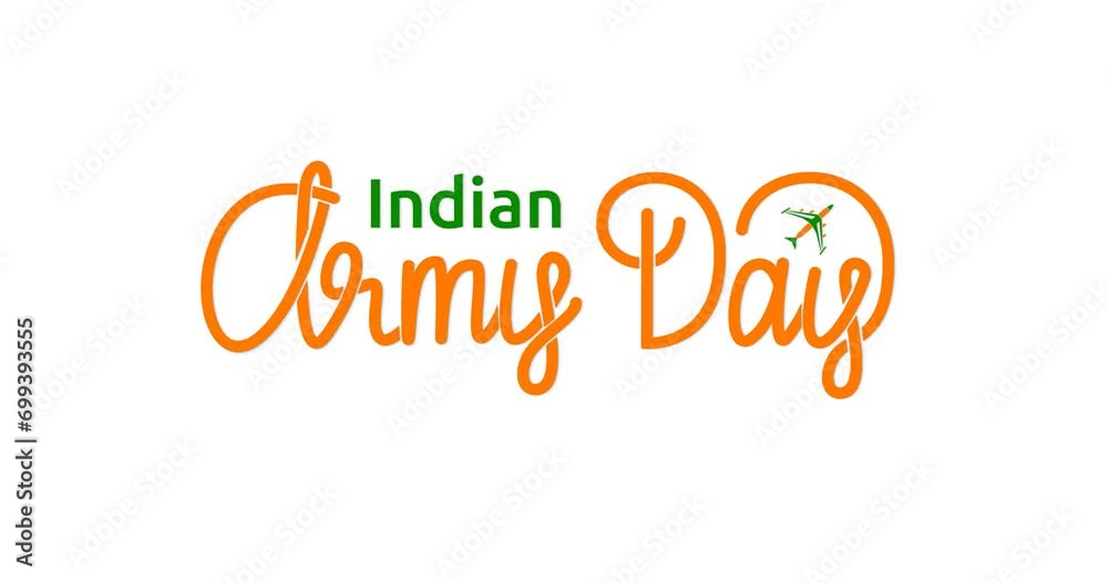 Vidéo Stock Indian Army Day text animation with alpha channel ...