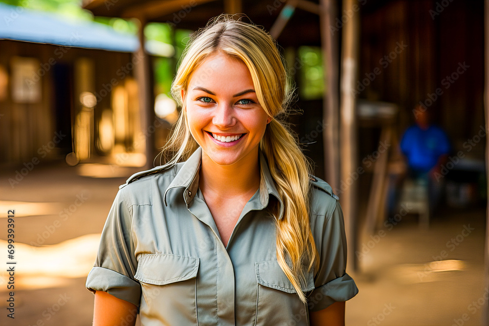 female zoo keeper Stock Illustration | Adobe Stock