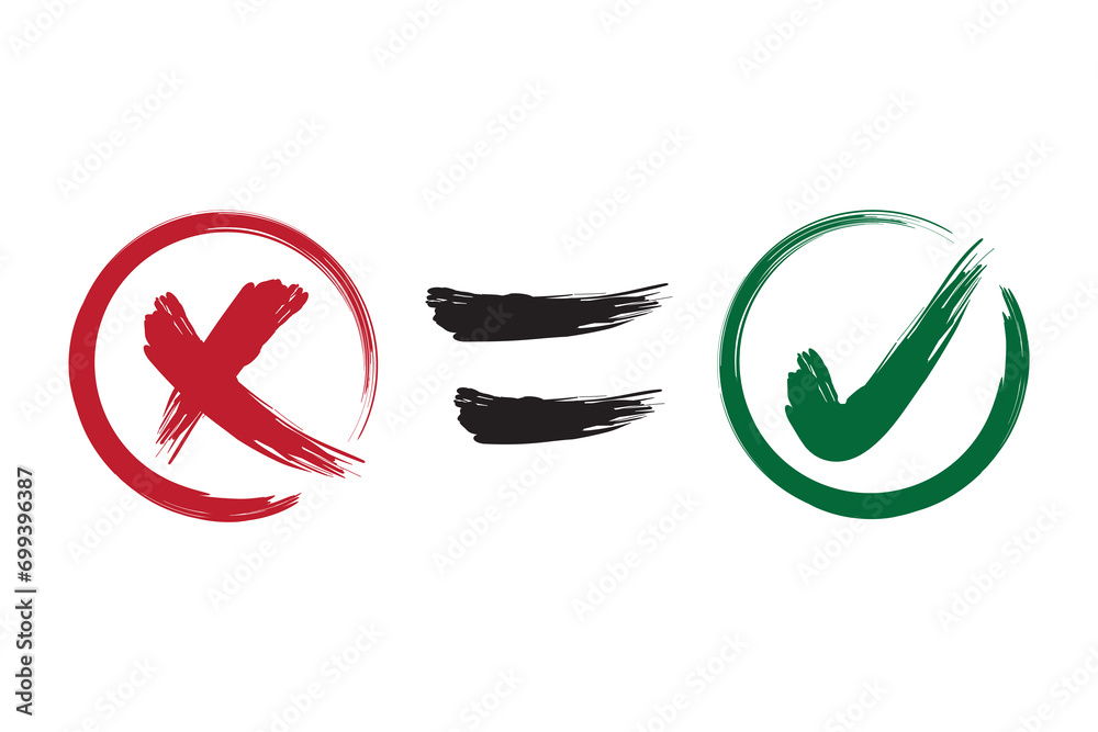 Collection true and false icon set. Icon flat check for stock vector ...