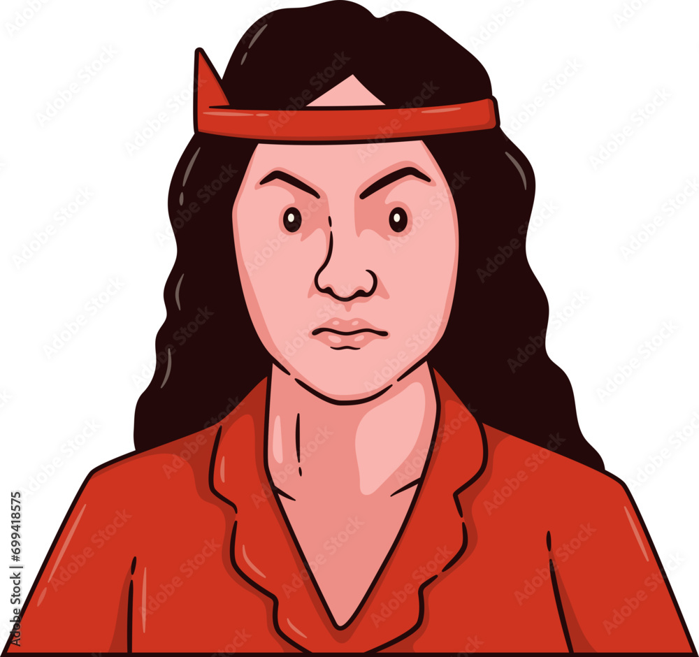 pahlawan nasional indonesia martha christina tiahahu Stock Vector ...